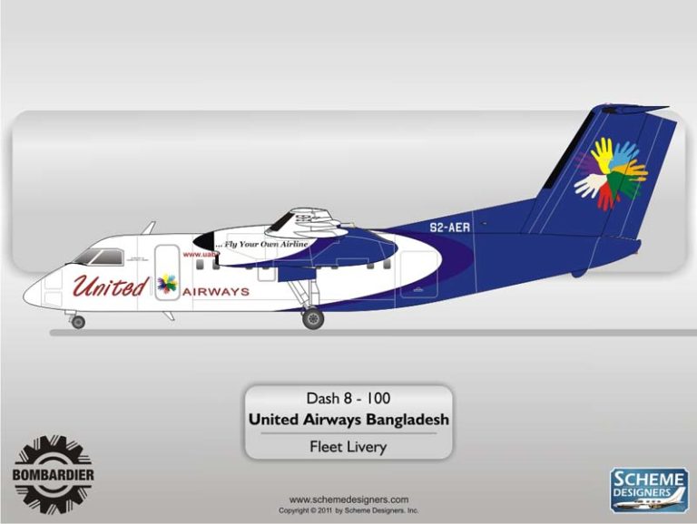 United Airways Dash 8-100 - Scheme Designers 201-569-7785